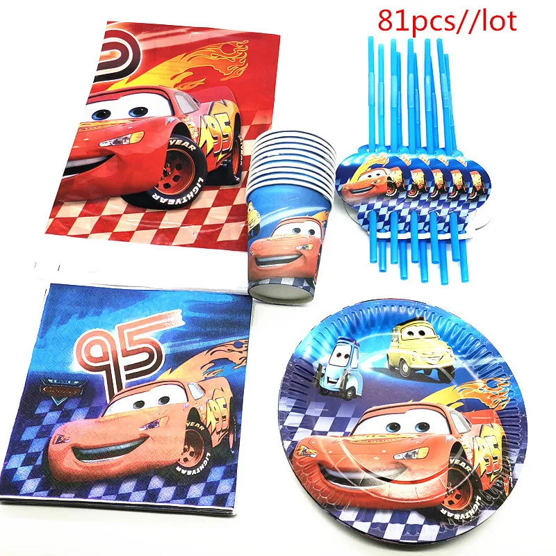 Suministros de decoración para fiestas de cumpleaños, vasos desechables de papel, plato ...