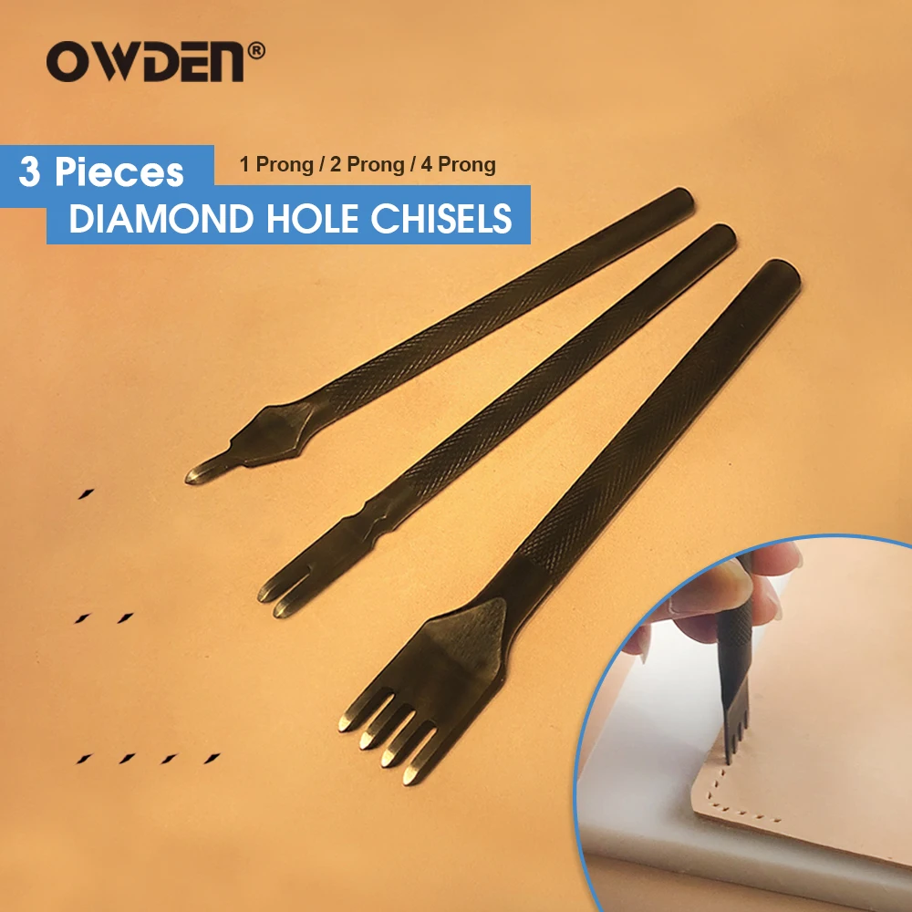 OWDEN-3pcs-Leather-Diamond-Chisels-Kit-1-2-4-Prong-Available-Pre ...
