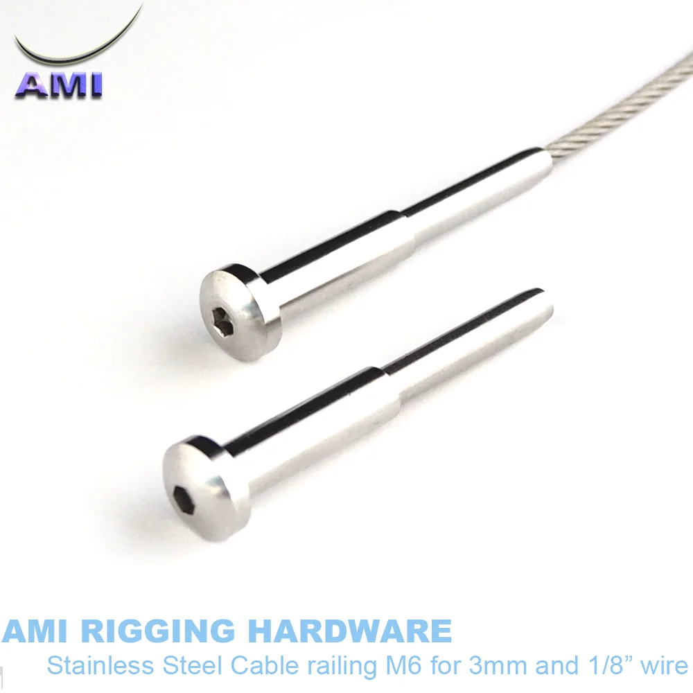 Cable Railing Kits SS316 for 3mm and 1/8" Wire (1pc Dome Head Tensioner ...