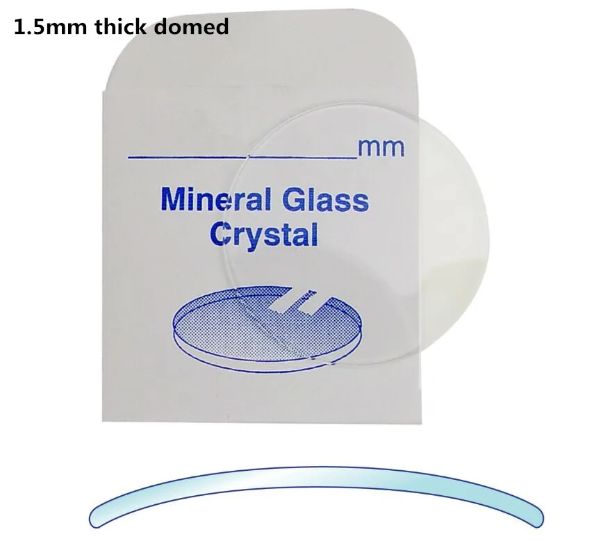 Cristal de reloj de 1,5mm de espesor, cristal Mineral en forma de ...