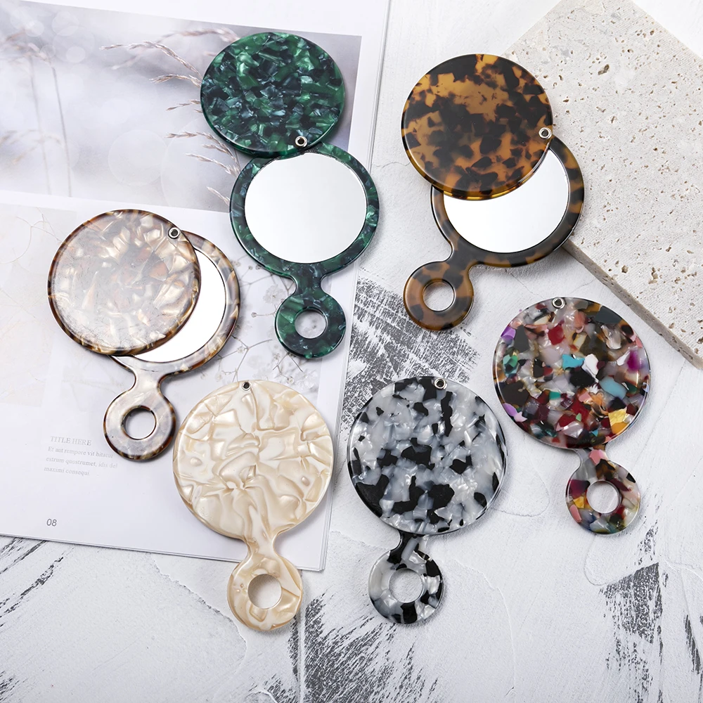 Fashion-Handheld-Makeup-Mirror-with-cover-Acetate-Tortoiseshell-Hand ...