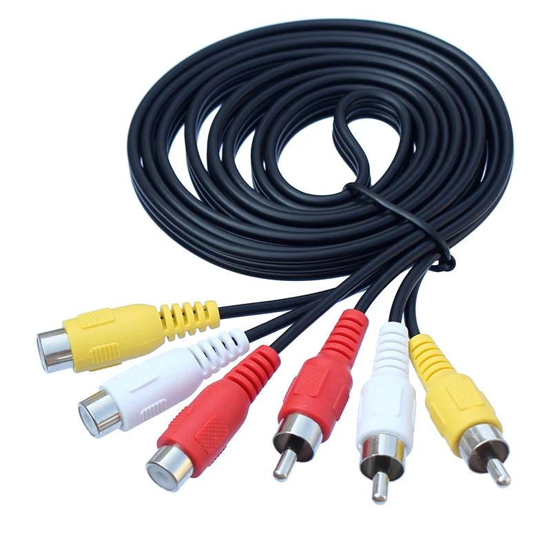 AV L R 3RCA Male to Female Phono Lead Audio Video AV Extension Cable 1 ...