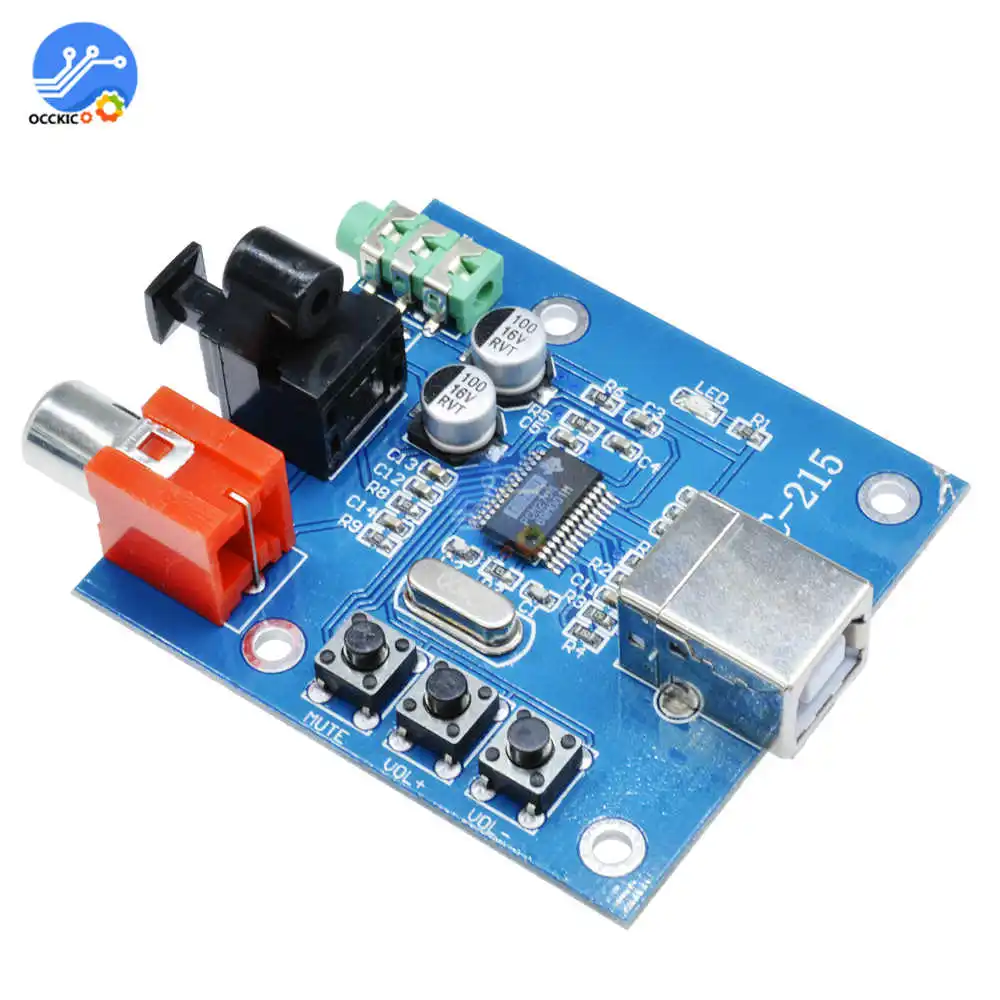 PCM2704 USB DAC USB Power fiber optic coaxial analog output for ...