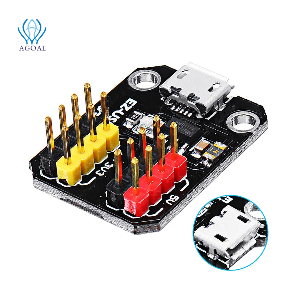USB Power Supply Module Micro USB Interface 3.3V 5V 1117 Chip over ...