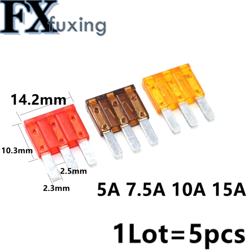 5 Pcs Micro3 Fuse 3 Pins High Quality PEC Automotive Car Fuses For Ford ...