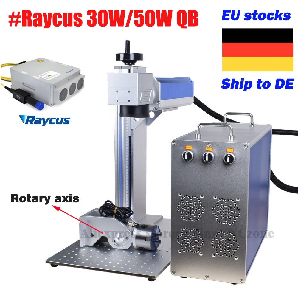 Eu에서 배송 Raycus 50W(QB) 섬유 레이저 금속 마킹 프린터 기계 최고의 레이저 조각 기계 스테인레스 스틸 DIY ...