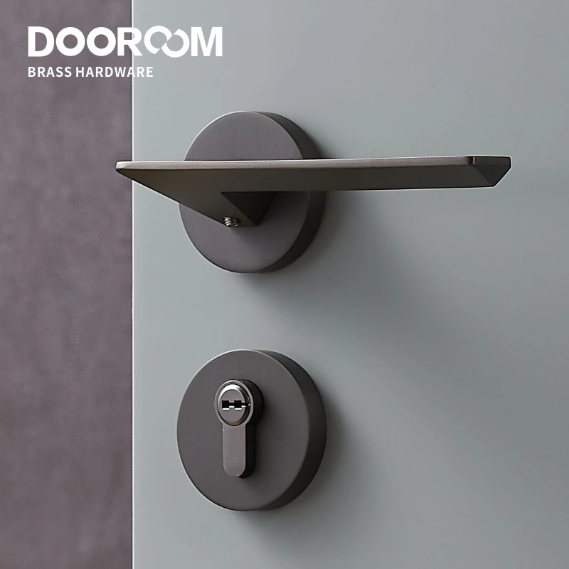 Dooroom-Brass-Door-Lock-Modern-Light-Luxury-Grey-Interior-Bedroom ...