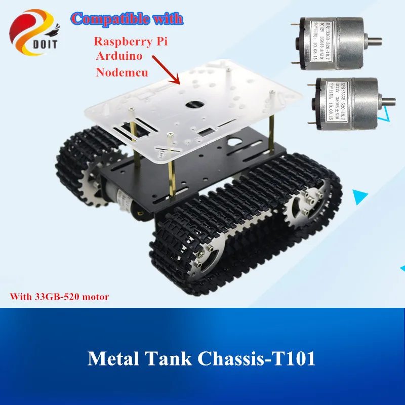 Smart-Robot-Tank-Chassis-Tracked-Car-Platform-with-33GB-520-Motor-for ...