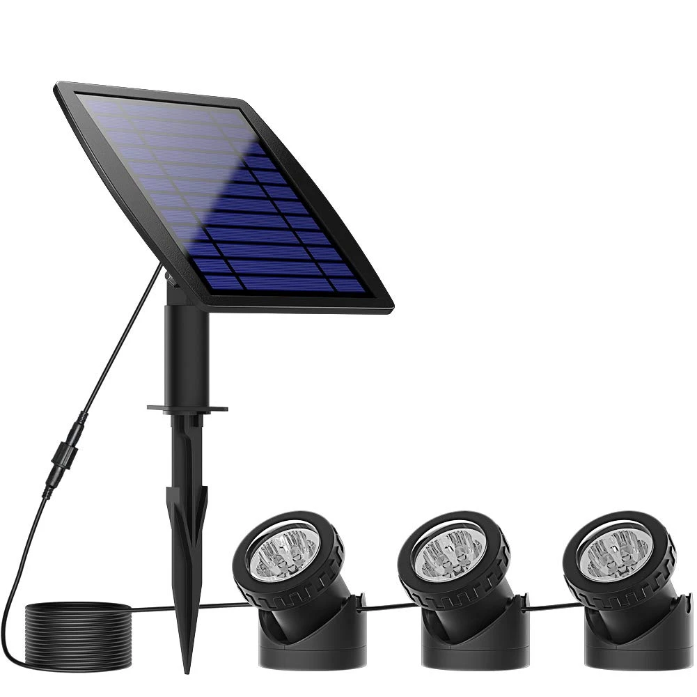 LED Solar Pond Spotlights IP68 Waterproof solar Lights for Pond,Garden ...