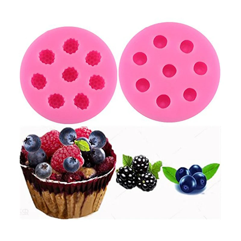 3d Blueberry Shape Silicone Cake Mold Fruit Raspberry Silicone Fondant ...
