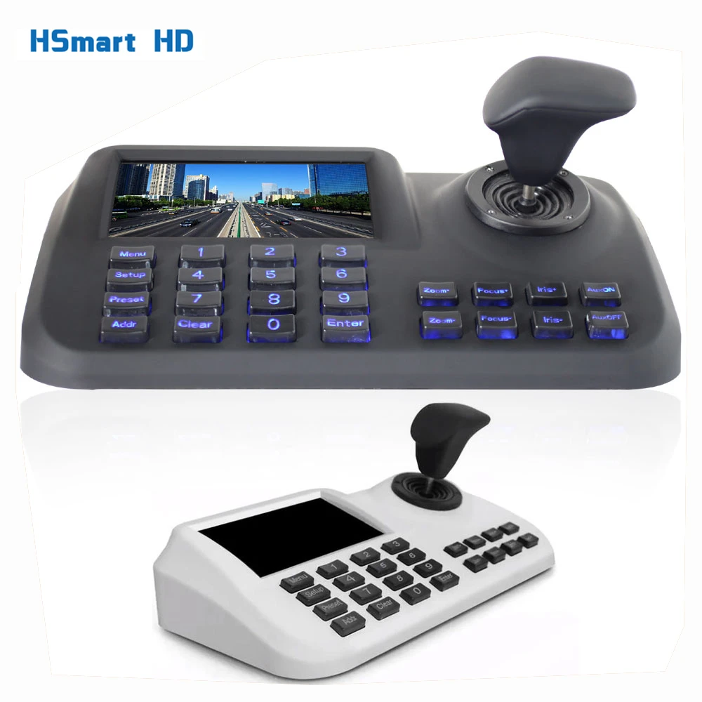 Onvif 3D CCTV IP PTZ joystick controller keyboard with 5 inch LCD ...