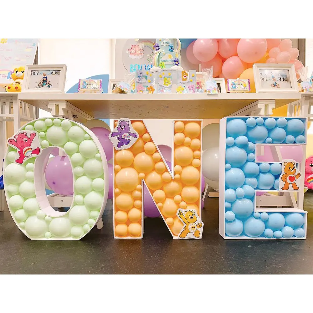 Filling Box Diy Mosaic 40inch Big Balloon Frame Stand 1 Baby ...