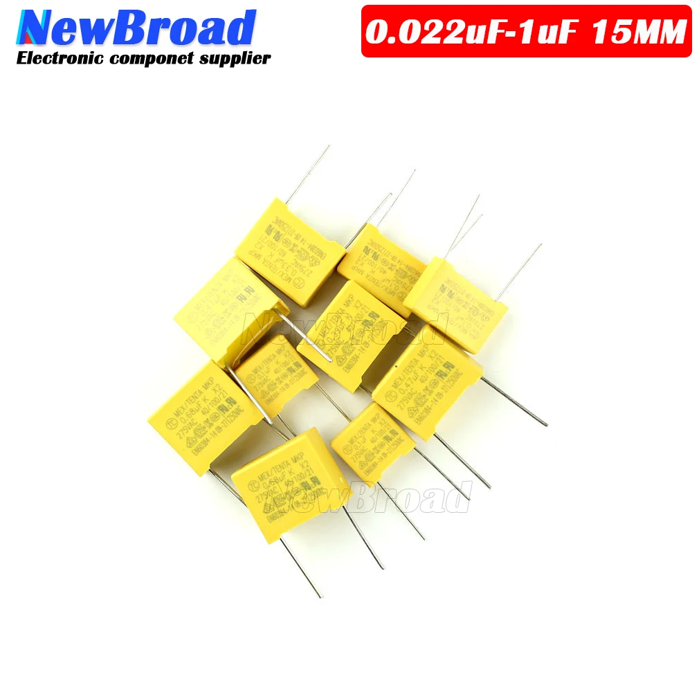 10pcs-X2-Safety-capacitor-15mm-275VAC-275V-0-022UF-0-047UF-0-1UF-0-15UF ...