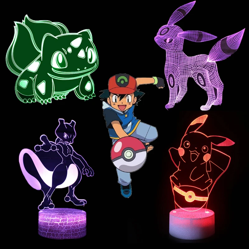 Pokemon Go 3D LED Night Lights, Pokeball, Pikachu, figura Umbreon ...