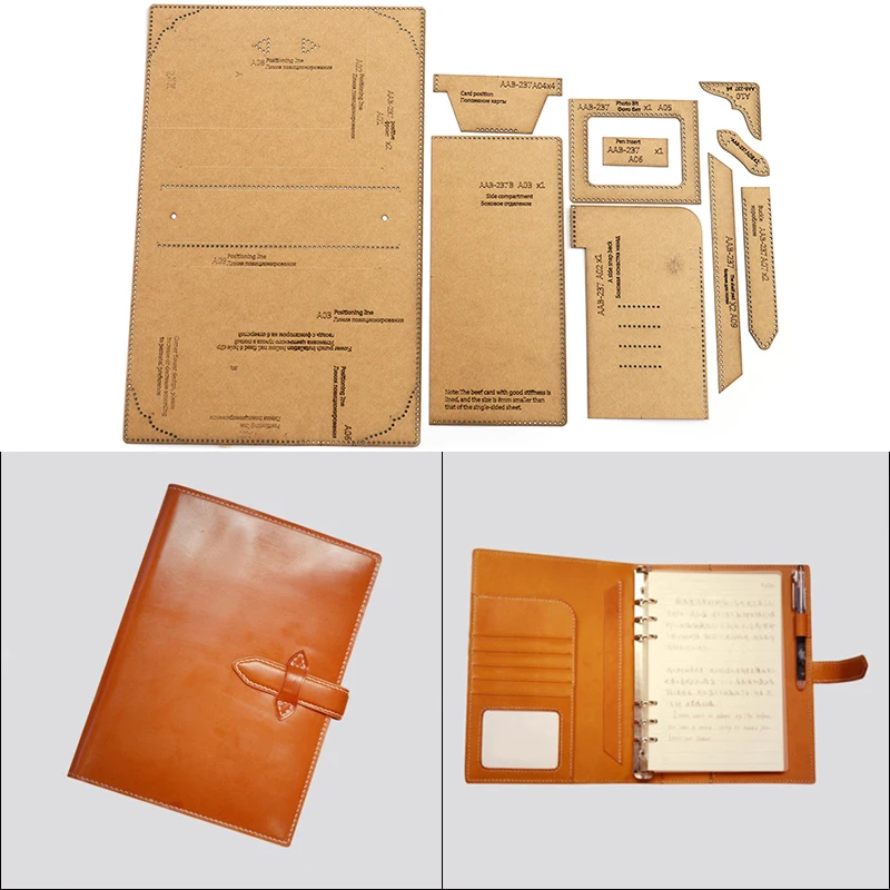 1Set DIY Kraft Paper Template New Fashion A5 Loose Leaf Notepad Leather 