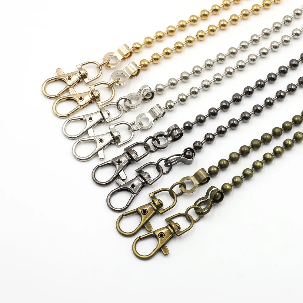 120cm Gold Silver Black Bronze Bags Chain Strap 5mm Metal Bead Chain ...
