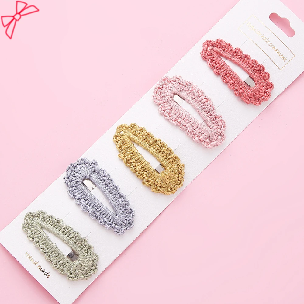 Colorful-Wool-Barrettes-For-Baby-Girl-Hair-Clips-Lace-Trimming-Hairpins ...