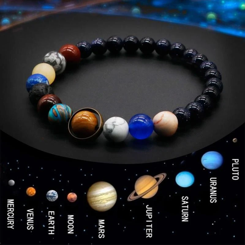 Pulsera Del Sistema Solar Del Universo Para Mujer Y Hombre, Brazalete Creativo Con Piedra ...
