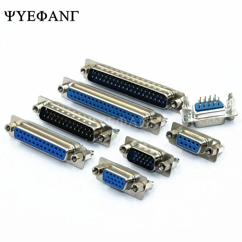 5PCS DB9 DB15 DB25 DB37 9/15/25/37 Pin Straight 180 Degree Male Female Plug D-sub PCB Mounting ...