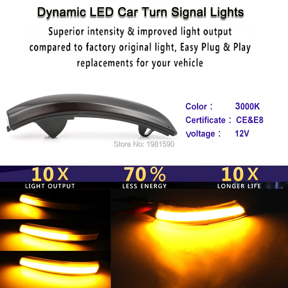 led dynamic direction indicator lamps side marker turn signal lights ...