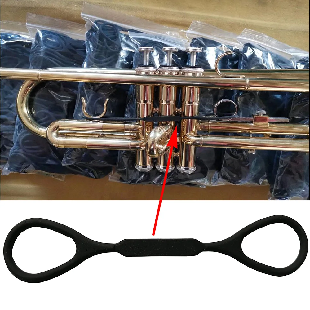 2 Piece Black Trumpet Musical Instruments Sound Change Silicone Rope ...
