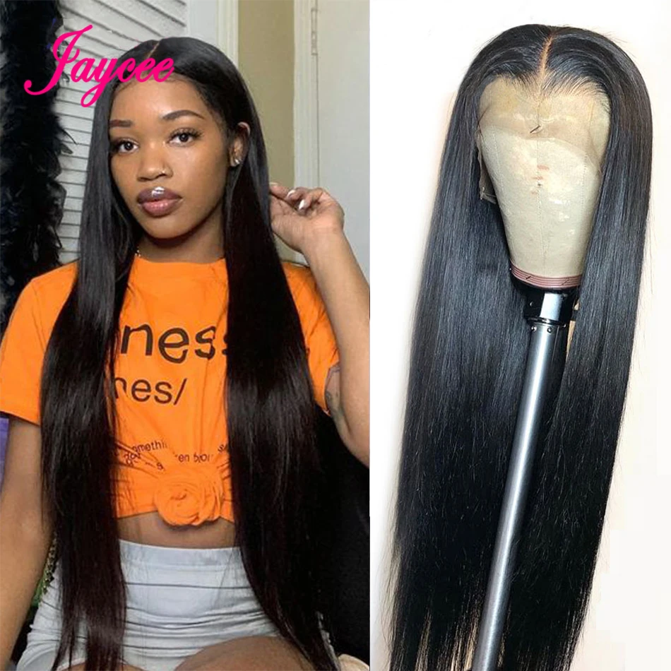 Long Wig 30 32 Inch Straight Lace Front Human Hair Wigs Pre Plucked ...