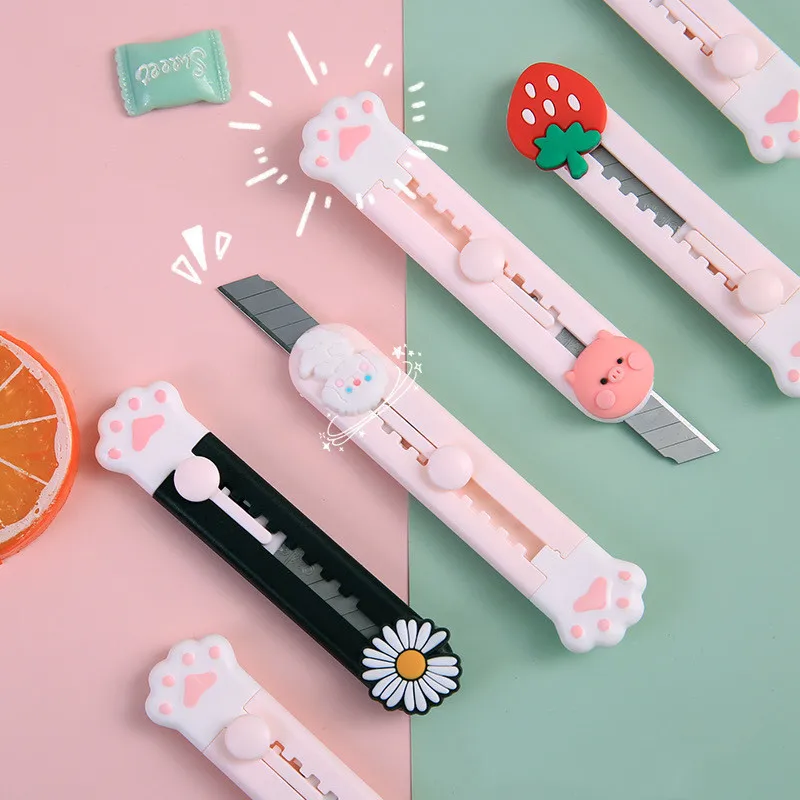 Yisuremia Kawaii Mini Pocket Cat Paw Art Utility Knife Cute Express Box ...