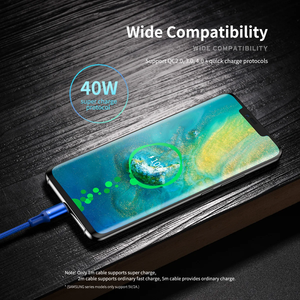 ROCK usb type-C кабель для samsung S10 huawei P30 Pro, шнур для быстрой зарядки и передачи ...