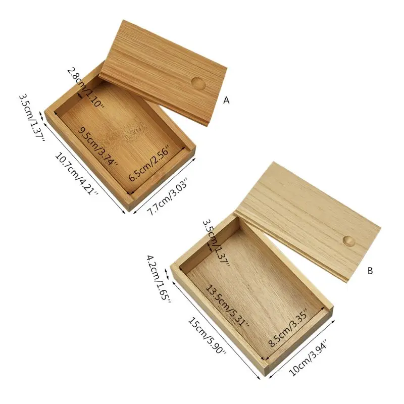 Bamboo Cards Storage Box Desktop Wooden Poker Playing Card Box Case ...