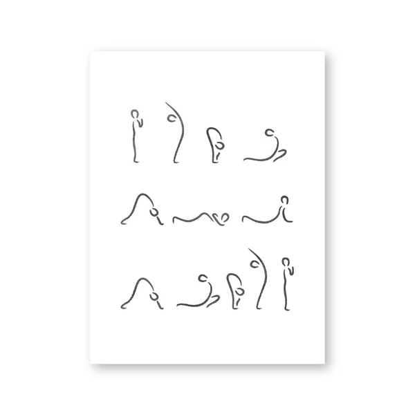 Sun Salutation Stick Figures