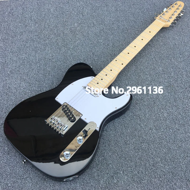 High quality electric guitar, TL style,12 string Black electric guitar ...