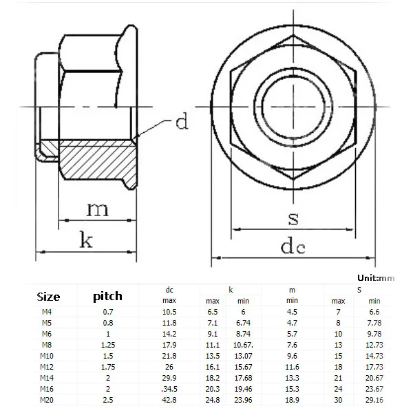 ECROU,M8 1pc--Bride hexagonale en acier inoxydable A2 70 304, écrou de verrouillage en Nylon, M3 ...