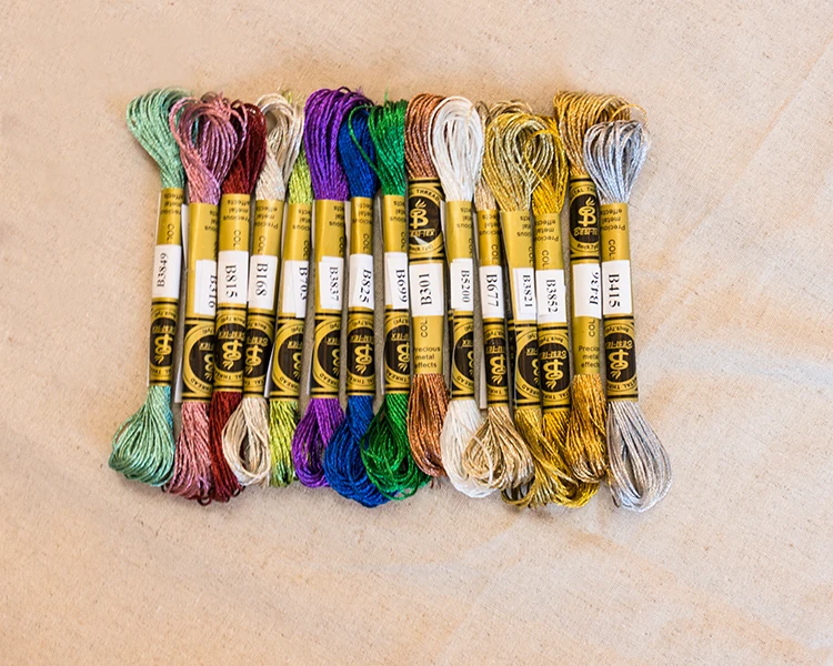 100colors choose Metallic Cross Stitch Thread Shiny Effect Embroidery ...