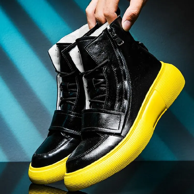 Кроссовки мужские из сплит-кожи, высокие, массивные, Повседневная ...