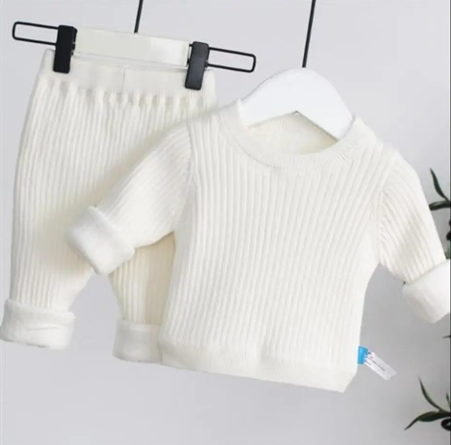 Solid Color Kids Clothes Set 2pcs/Set Infant Clothing Thicken T shirt ...
