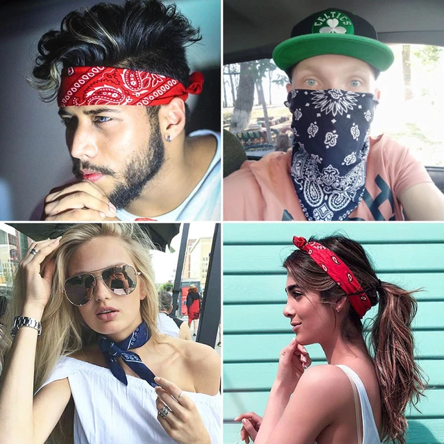 Fashion Paisley Red Bandana Women Scarf Hip-hop Men Bandanas Square Scarf 55cm*55cm Rock Cool ...
