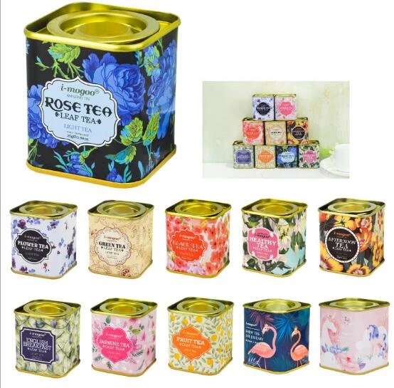 Metal Portable Vintage Tea Tins Lids Container Gifts Boxes For Wedding ...