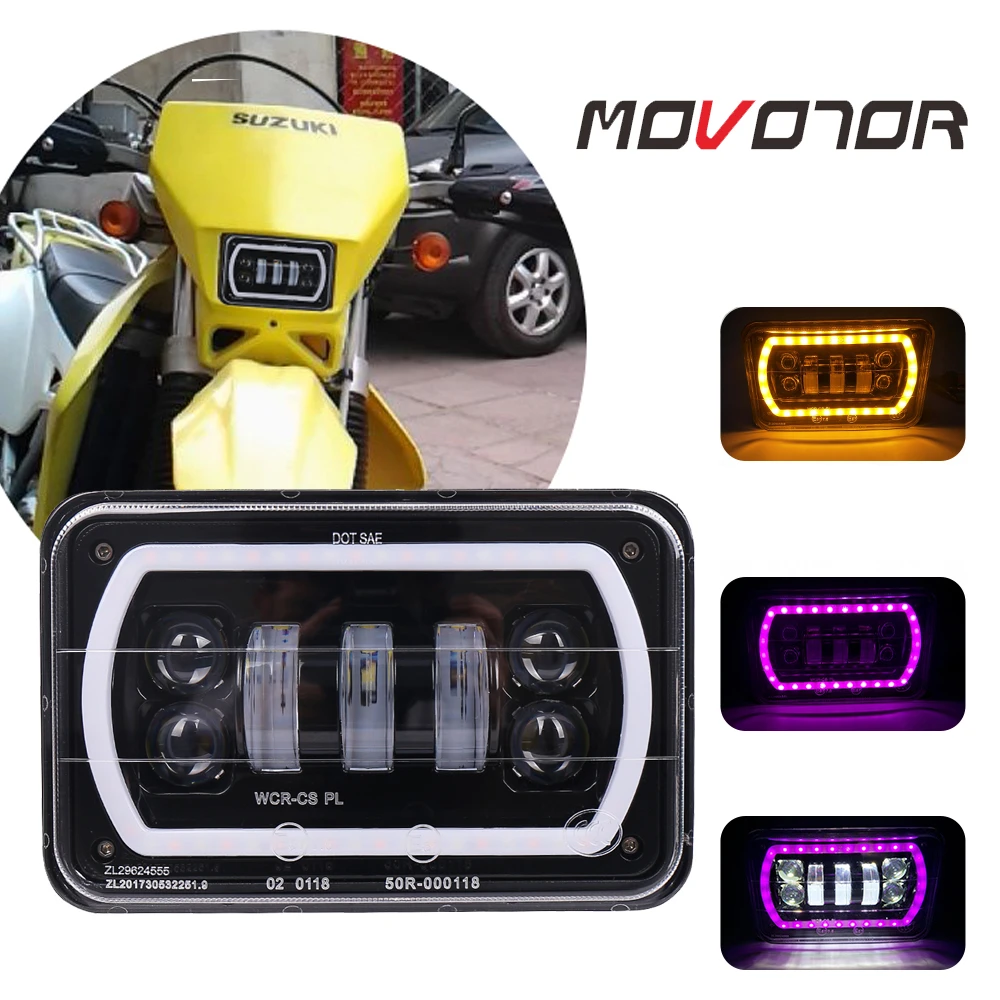 1Pc 4x6" Light Sealed Beam Headlamp DRL Turn Singal Halo 4x6 Inch LED ...