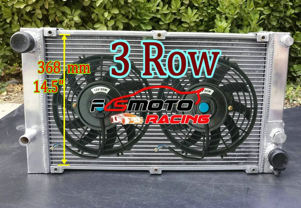 Aluminum Radiator +fan For Pors-che 944 2.5l Turbo; S2 3.0l 85-91 Mt ...