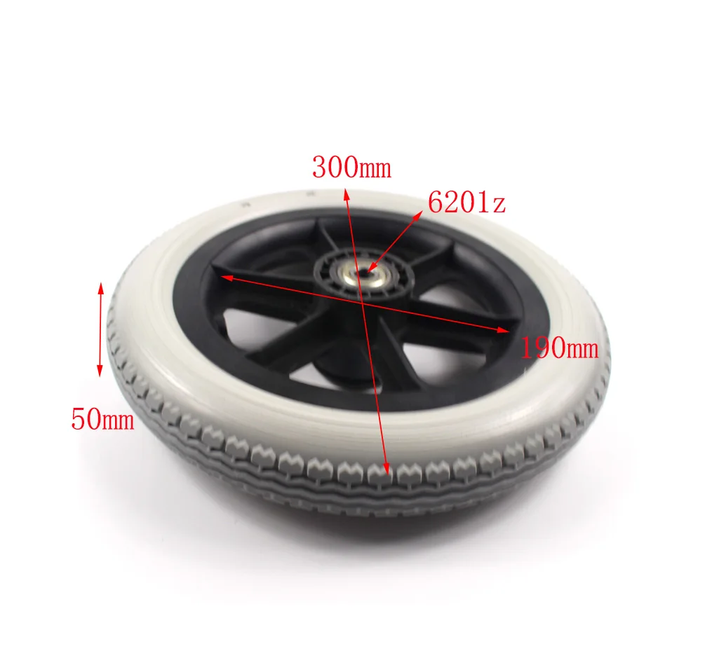Tekerlekli sandalye aksesuarları arka katı tekerlek 12 inç PU lastik ...