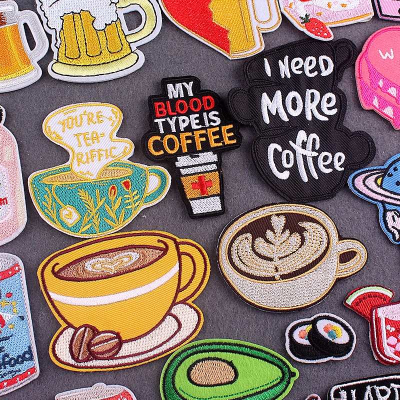Drinks Coffee Patch Clothing Thermoadhesive Patches For Clothing ...