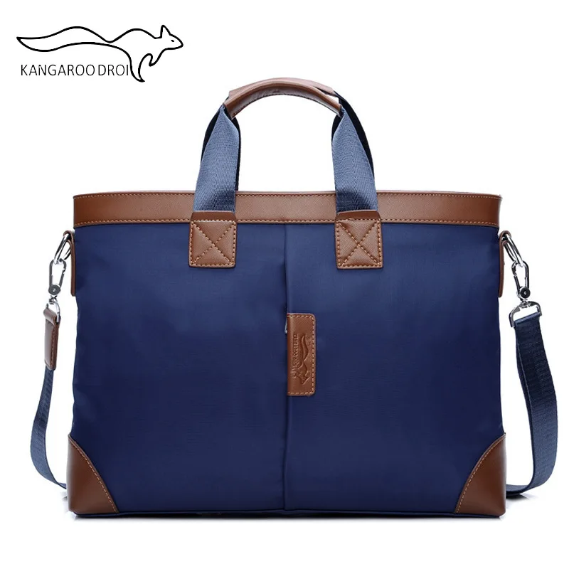 สมาคมออสเตรเลียDaishuผู้ชายกระเป๋าไนล่อนสีฟ้าหนังไหล่ขนาดใหญ่ความจุ ...