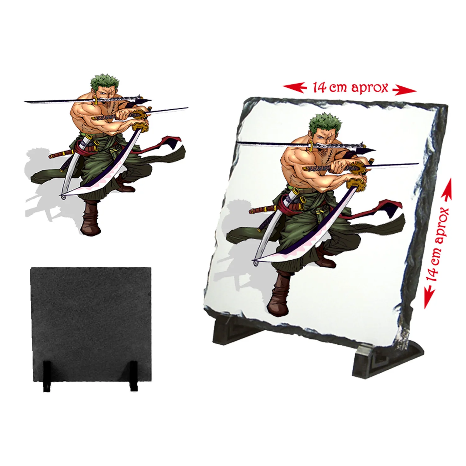 Slate Plaque Zoro Threefold Katana Pirate Photo Frame Photo Holder ...