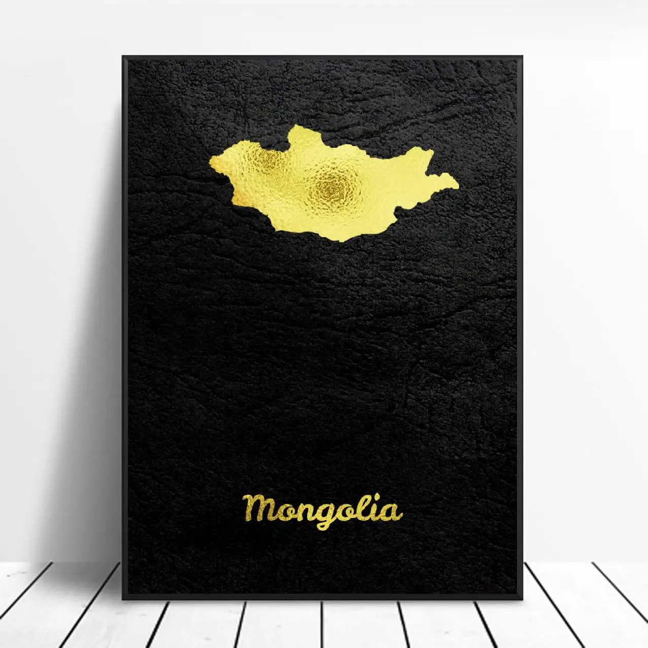 Goldene-Karte-Mongolei-Leinwand-Malerei-Wand-Kunst-Bilder-drucke ...