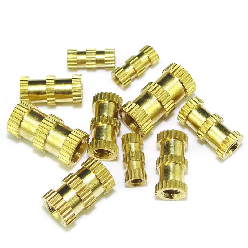 50pcs M2 Brass Inlay Nuts Injection Embedded Parts Straight Lineknurled ...