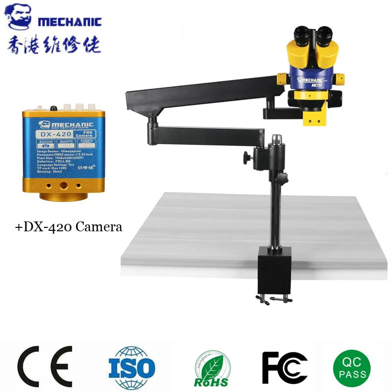 Mechanic 7x-45x Microscope Industrial Triocular Stereo Microscope 42mp ...