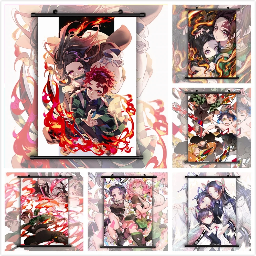 Kimetsu No Yaiba Demon Slayer Anime Manga Hd Print Wall Poster Scroll ...
