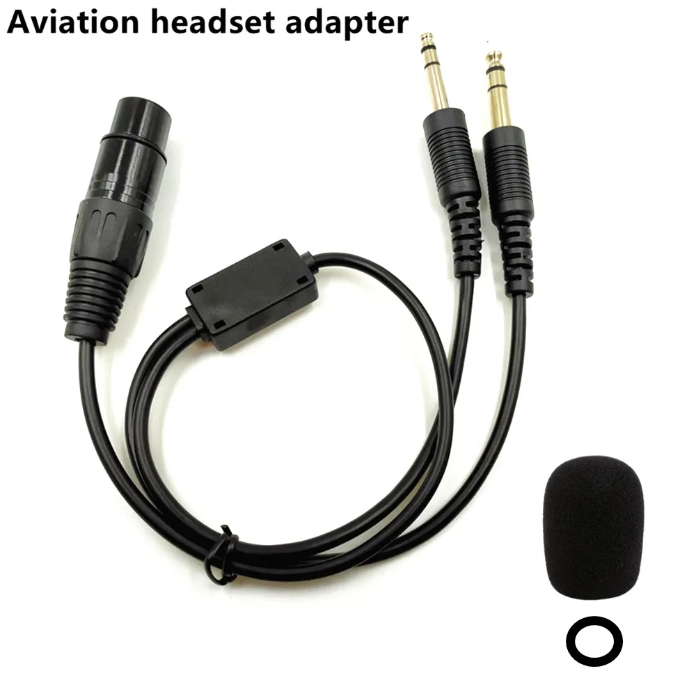 FRT-For-Airbus-XLR-To-GA-Dual-Plug-5-Pin-Headset-Adapter-Cable-Aviation ...