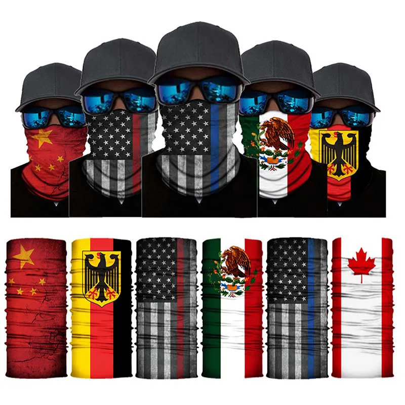 Neck-Warmer-Cycling-Motorcycle-Face-Bandana-National-Flag-Print-Multi ...