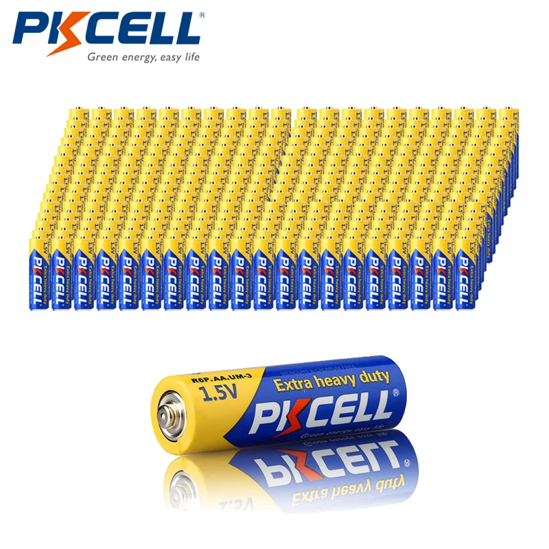 100Pcs/lot PKCELL R6P 1.5V AA Battery Super Heavy Duty 1.5Volt R6 UM3 ...